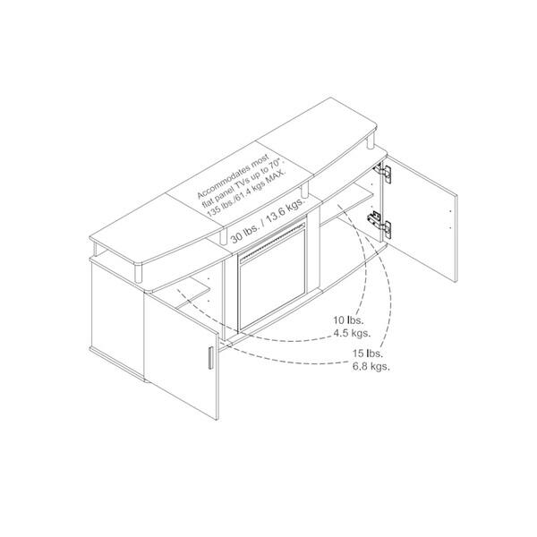 Ameriwood Home Carson Electric Fireplace 70-inch Cherry TV Console - Bed Bath & Beyond - 10542114