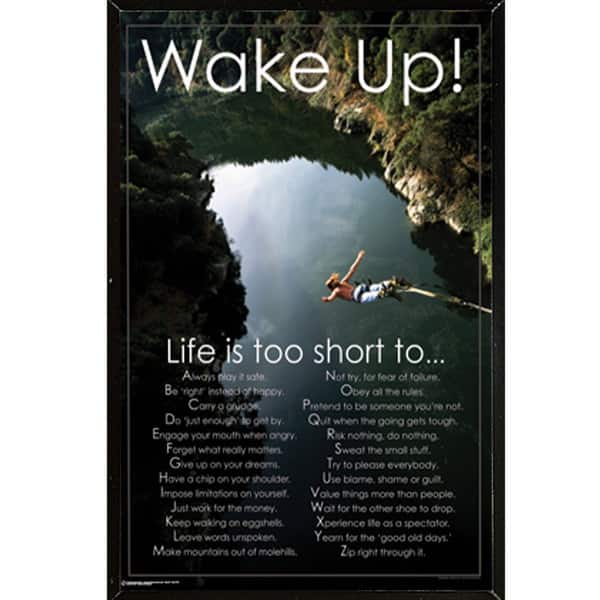 Wake Up Poster (24-inches x 36-inches) on Plaque or Woodmount - Bed ...