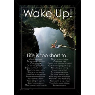 Wake Up Poster (24-inches x 36-inches) with Contemporary Poster Frame ...