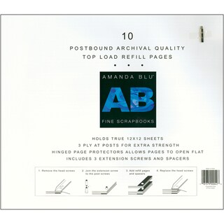 Amanda Blu Post Bound Page Protectors 12inX12in 10/Pkg(1) 12inX12in ...