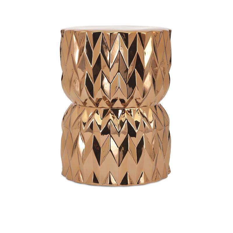 Asmara Ceramic Gold Garden Stool - Overstock - 10562123