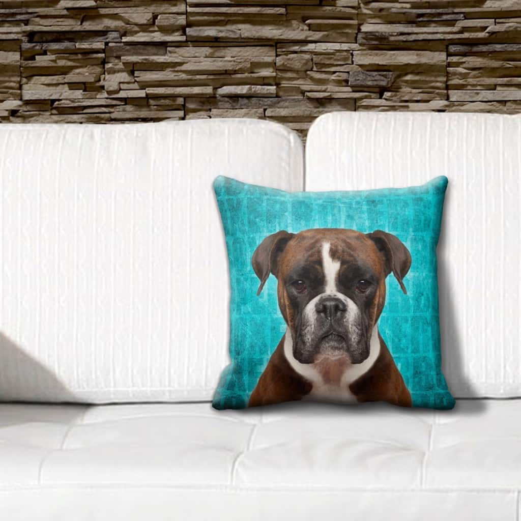 Boxer Grunge 16-inch Throw Pillow - Overstock - 10562476