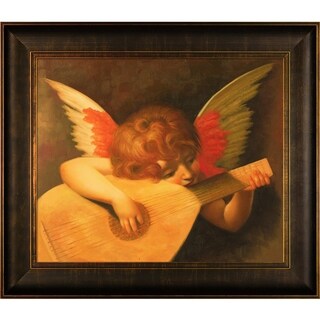 La Pastiche Rosso Fiorentino 'Musical Angel' Hand Painted Framed Canvas ...