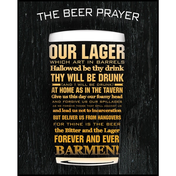 Shop The Beer Prayer (16-inch x 20-inch) on Woodmount - Free Shipping ...