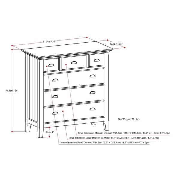 WYNDENHALL Normandy Solid Wood 36 inch Wide Rustic Bedroom Chest of ...