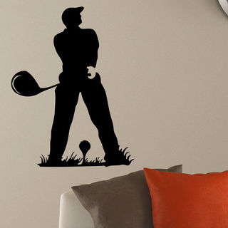 Swinging Golf Player Vinyl Wall Art Decal Sticker - Bed Bath & Beyond ...