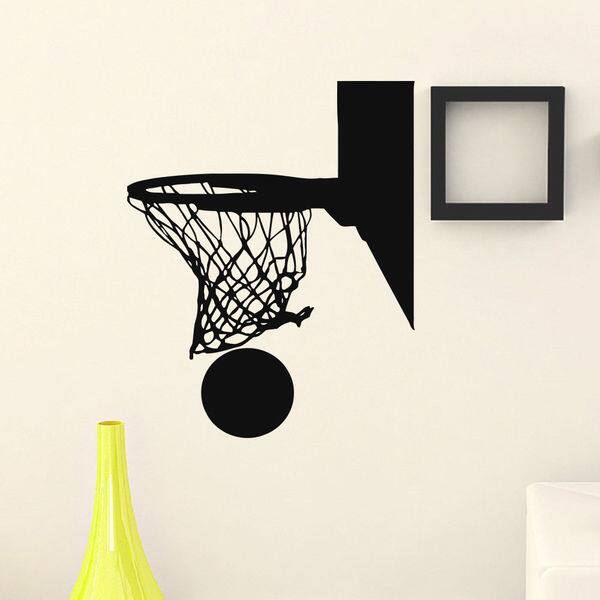 Basketball Ball and Hoop Vinyl Wall Art Decal Sticker - Bed Bath ...