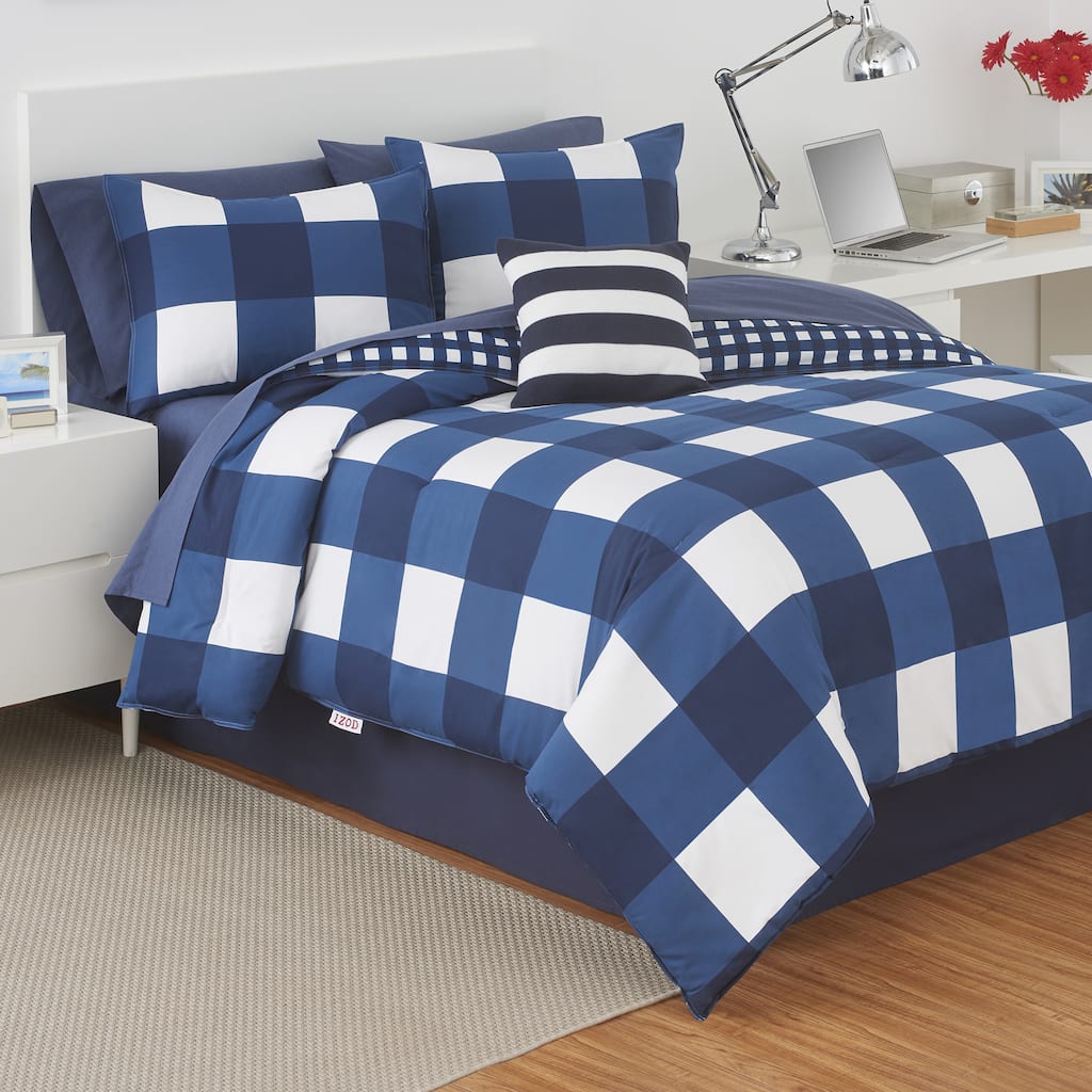 Izod Buffalo Blue Plaid Comforter Set - Overstock - 10582909