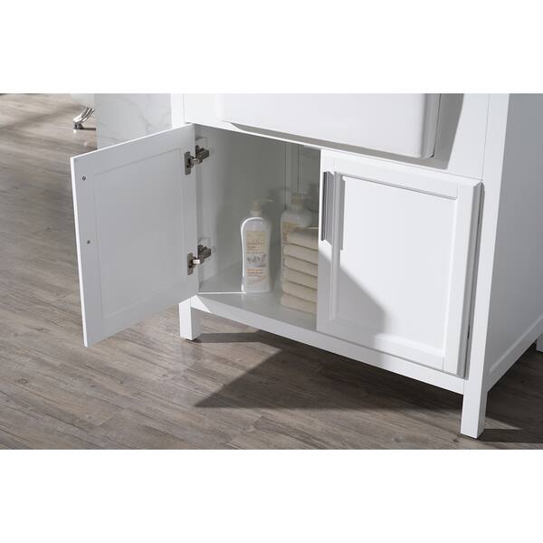 Stufurhome Tyron White 36 Inch Farmhouse Apron Single Sink Bathroom ...