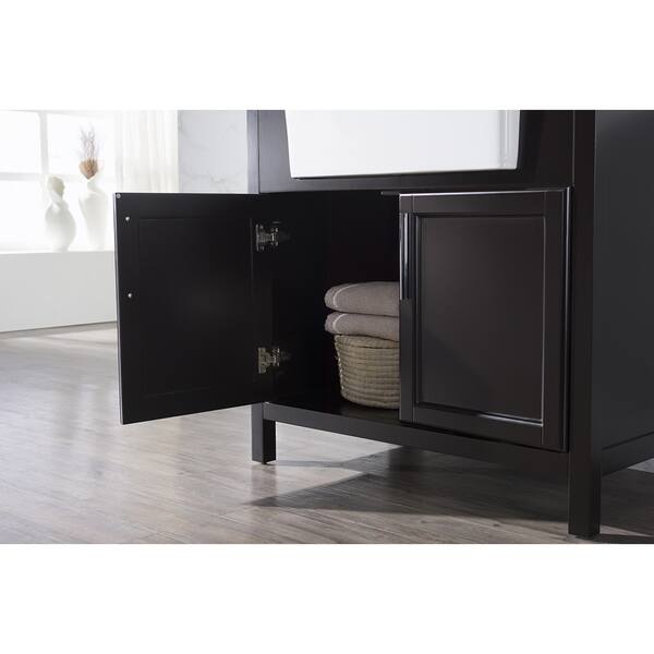 Stufurhome Tyron Espresso 36 Inch Farmhouse Apron Single Sink Bathroom ...
