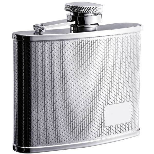 Visol Sparkle Diamond Pattern Stainless Steel Liquor Flask - 4 ounces ...