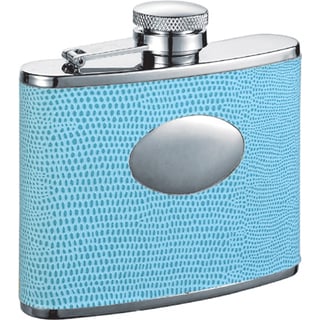 Visol Stella Light Blue Lizard Pattern Liquor Flask - 4 ounces - Bed ...