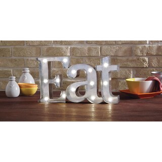 Apothecary & Company 9 inch Metal LED EAT Marquee Sign - Bed Bath ...