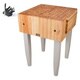 John Boos Useful Grey 24x24 Butcher Block Table PCA3 with Casters and J ...