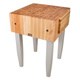 John Boos Useful Grey 24x24 Butcher Block Table PCA3 with Casters and J ...