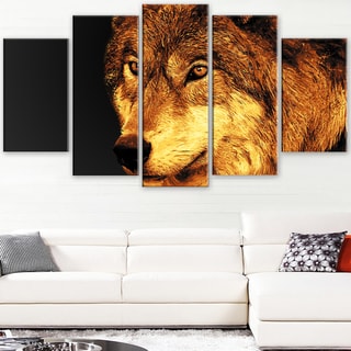 Design Art "Eyes of a Predator" Canvas Art Print - 60Wx32H Inches - 5 ...