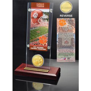 Clemson University National Champions Ticket and Bronze Coin Desk Top ...