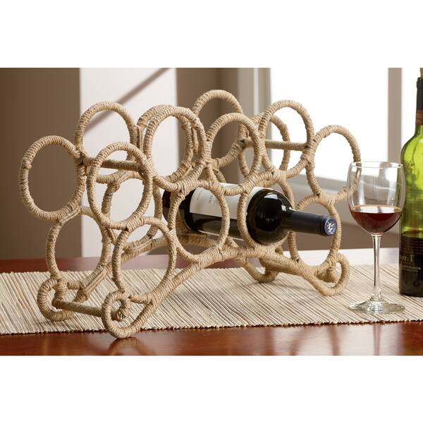 9 Bottle Jute Rope Wrapped Wine Rack - Bed Bath & Beyond - 10596564