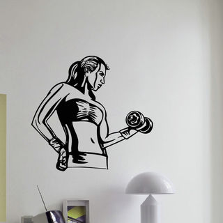 Fitness Girl Gym Decor Vinyl Wall Art Decal Sticker - Bed Bath & Beyond ...