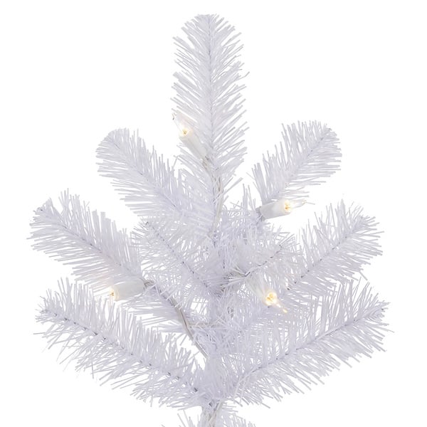 6.5' x 38" Crystal White Slim Tree with 400 Clear Dura-Lit Lights - On ...
