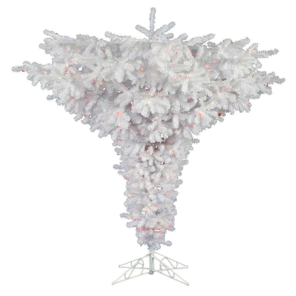 5' x 50" Crystal White Upside Down Tree with 1213 PVC Tips - Overstock ...