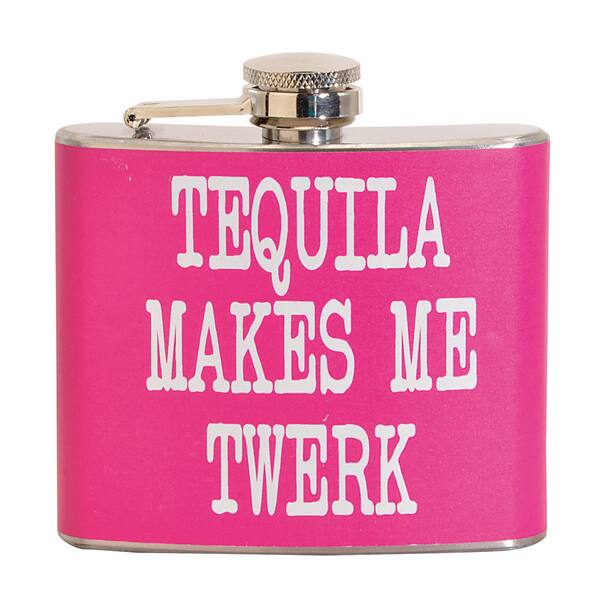 Tequila Makes Me Twerk Fun 5-ounce Pink Party Flask - Bed Bath & Beyond ...