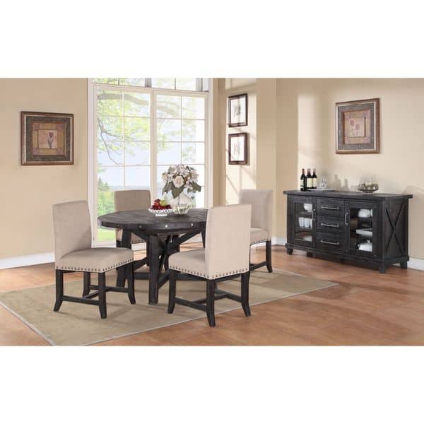 Industrial Solid Wood Round Extension Table - Bed Bath & Beyond - 10608383