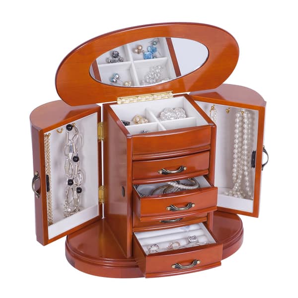 Mele Designs Leigh Oak Wooden Jewelry Box - Bed Bath & Beyond - 10609538