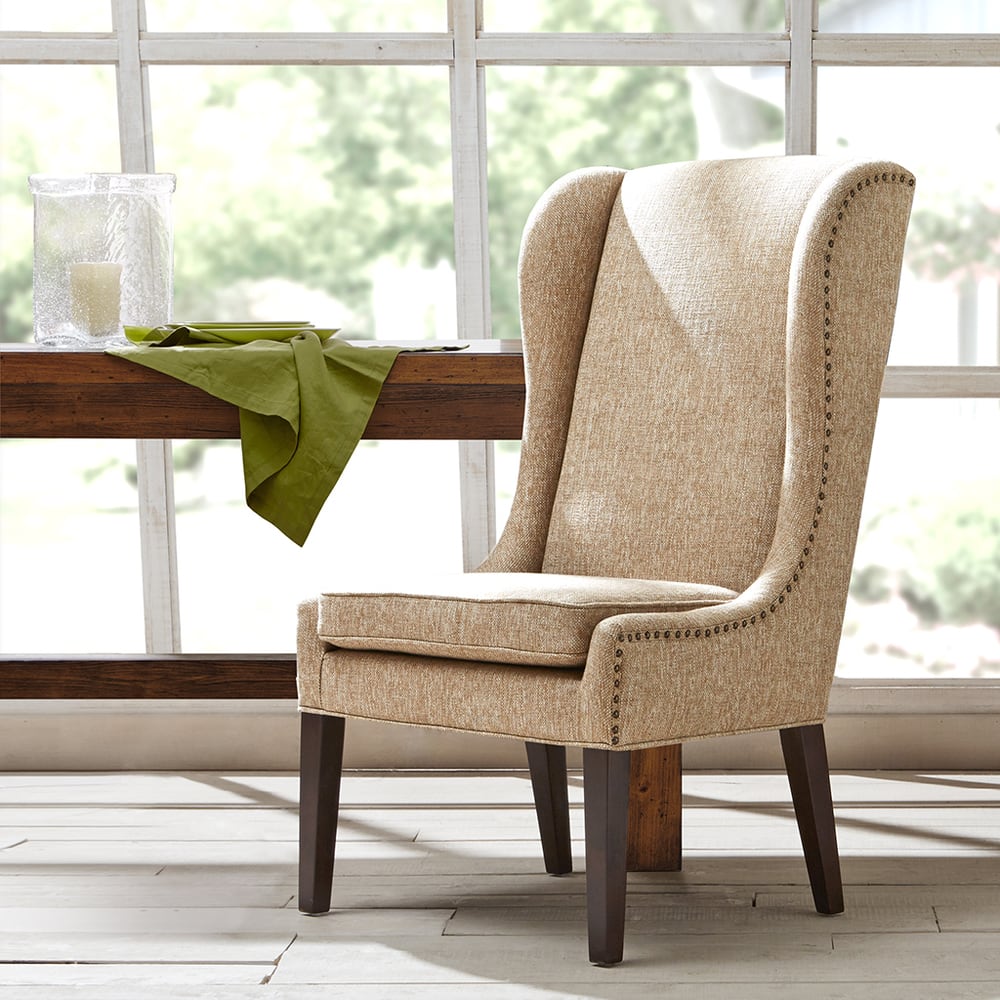Madison Park Sydney Beige Traditional Wing Dining Chair - Overstock ...