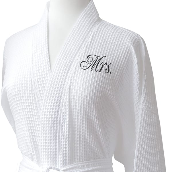 Conrad Egyptian Cotton Mr. & Mrs. Waffle Spa Robe Set (Gift Packaging ...