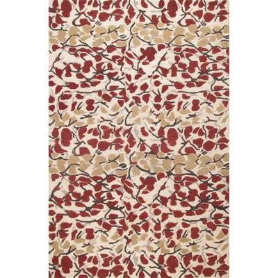 ABC Accents Wildflower Red Wool Rug - Overstock - 10630038