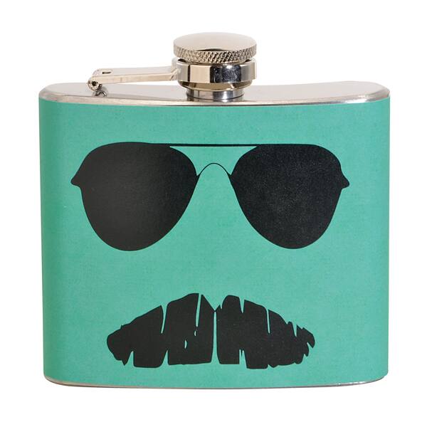 Shades and Mustache Fun 5-ounce Green Party Flask - Bed Bath & Beyond ...