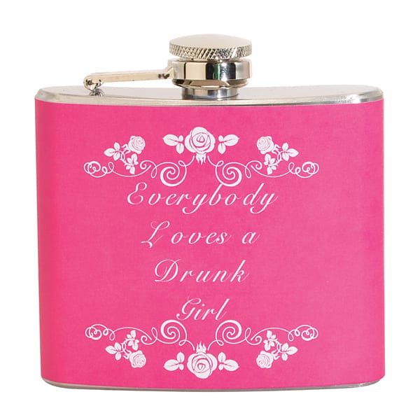 Everybody Loves a Drunk Girl Fun 5-ounce Pink Party Flask - Bed Bath ...