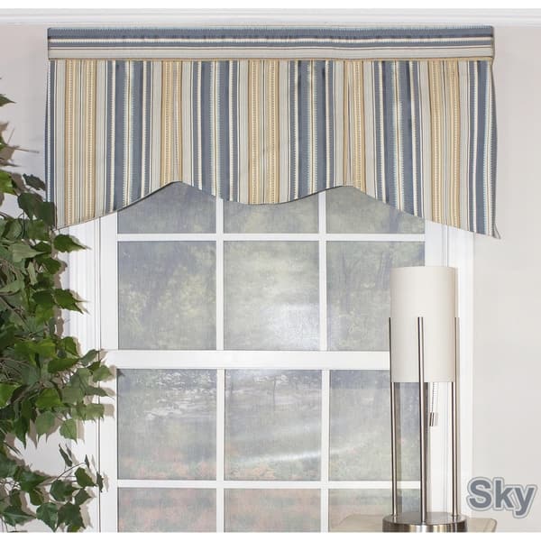 RLF Home Ribbon Stripe Pleated 50" Window Valance - Bed Bath & Beyond ...