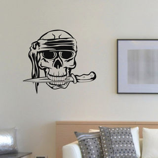 Skull With Knife Vinyl Wall Art Decal Sticker - Bed Bath & Beyond ...
