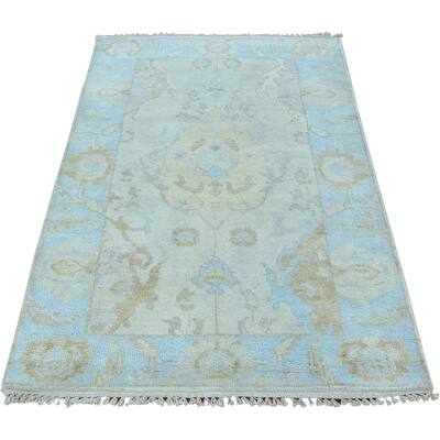 Hand-knotted Washed-out Oushak Oriental Area Rug (3' x 4'10 ...