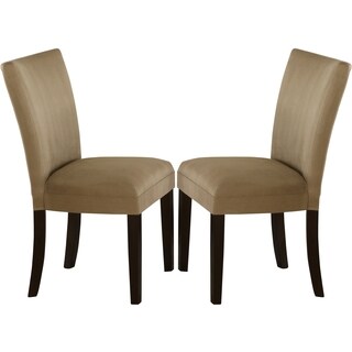 Sapphire Contemporary Microfiber Taupe Parson Chairs (Set of 2) - Bed ...