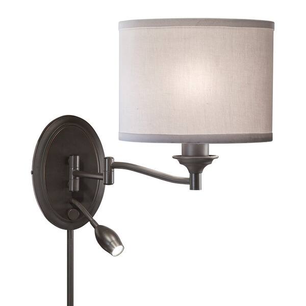 Transitional 1-light Bronze Swing Arm Pin-up Plug-in Wall Lamp - Bed ...