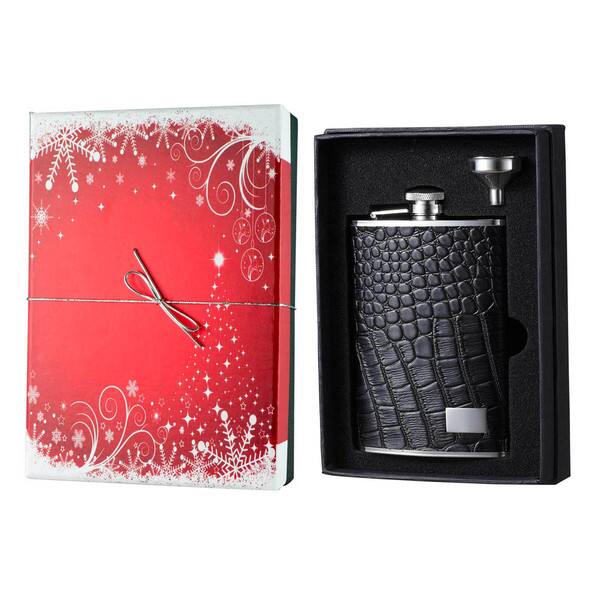 Visol Gator Black Crocodile Patterned Holiday Essential II Liquor Flask ...