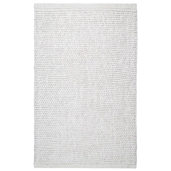 Plush Nubby White 30 x 50 inch Bath Rug - 2'6" x 4'2" - Bed Bath ...