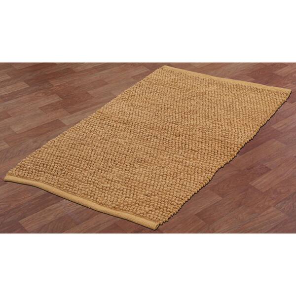 Plush Nubby Tan 30 x 50 inch Bath Rug - 2'6" x 4'2" - Bed Bath & Beyond ...