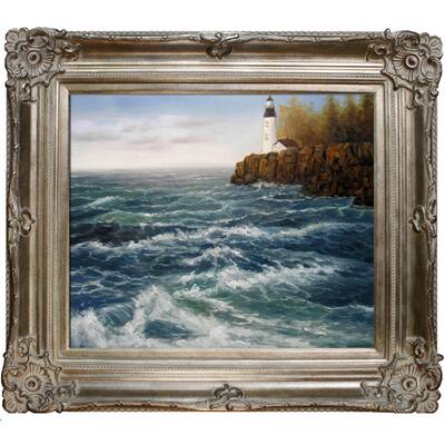 La Pastiche Jerry Sauls 'High Winds at the Point' Hand Painted Framed ...