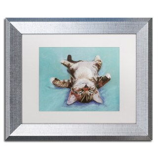 Pat Saunders-White 'Little Napper' White Matte, Silver Framed Wall Art ...