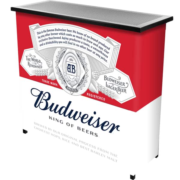 Budweiser Portable Bar with Case - Label Design - 39" x 15" x 36" - Bed ...