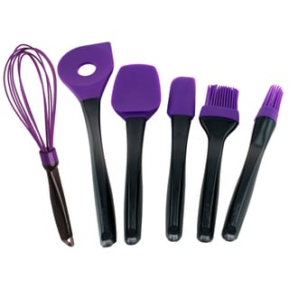 Geminis 6-piece Silicone Purple Utensil Set - Bed Bath & Beyond - 10694632