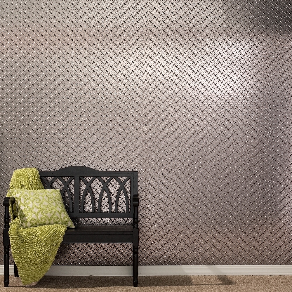 FASÄDE Diamond Plate 4-foot x 8-foot PVC Wall Panel in Crosshatch ...
