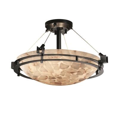 Justice Design Alabaster Rocks Metropolis 3-light Matte Black Round ...