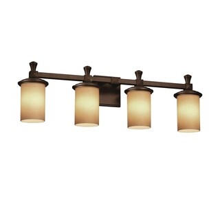 Justice Design Fusion Deco 4-light Dark Bronze Bath Bar, Almond ...