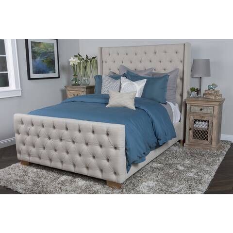 Skylar Tufted Ivory Upholstered King Bed by Kosas Home - Overstock ...