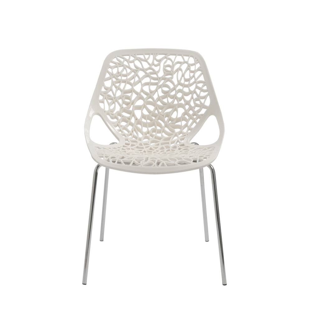 Lovie White Dining Chairs (Set of 2) - Overstock - 10745702